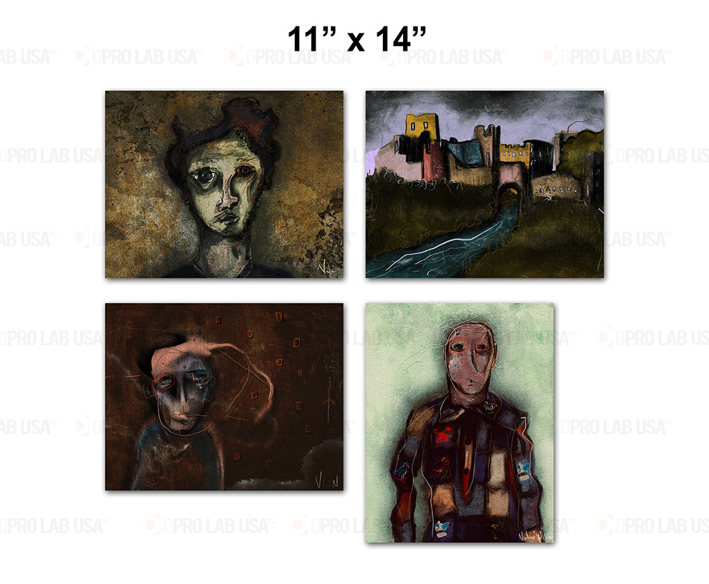 Custom for Nalani, 4 Watercolor Paper Prints, 11x4 – DPRO LAB USA